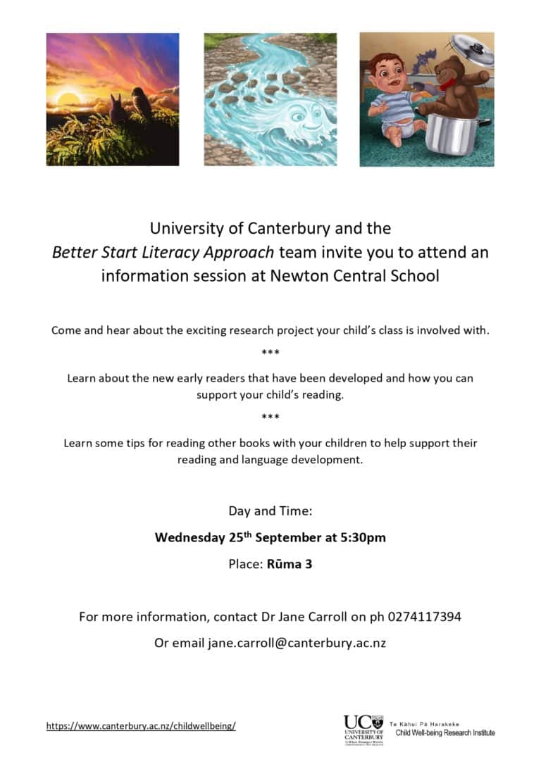 BETTER START LITERACY APPROACH WHĀNAU WORKSHOP | Newton Central School